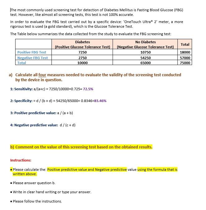 Solved The most commonly used screening test for detection | Chegg.com