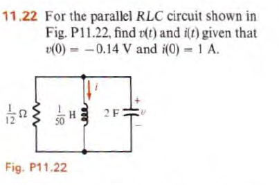 Solved 11.22 For the parallel RLC circuit shown in Fig. | Chegg.com