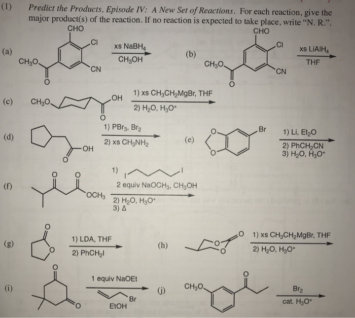 Solved (1) Predict the Products, Episode IV: A New Set of | Chegg.com