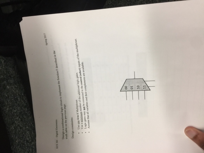 Solved [10 pts 5, Combinational Logic Circuit Design using | Chegg.com