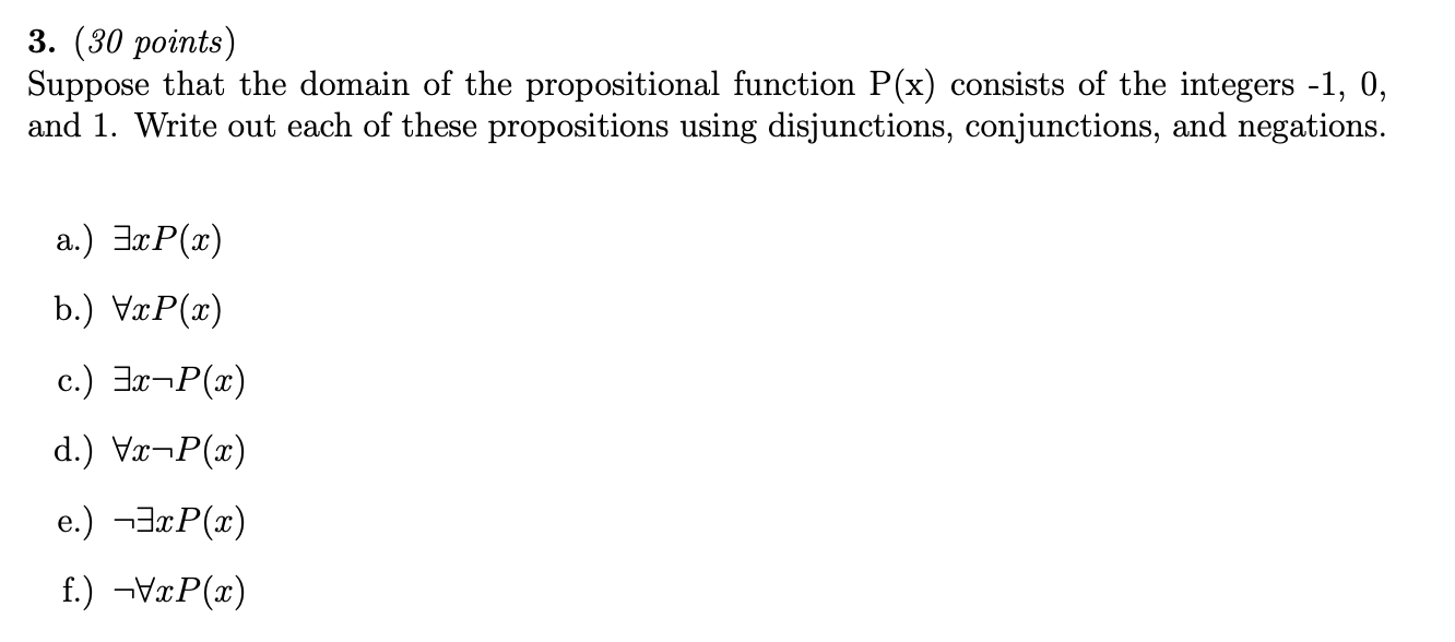 Solved 3. (30 points) Suppose that the domain of the | Chegg.com