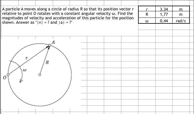 Solved m m R A particle A moves along a circle of radius R | Chegg.com