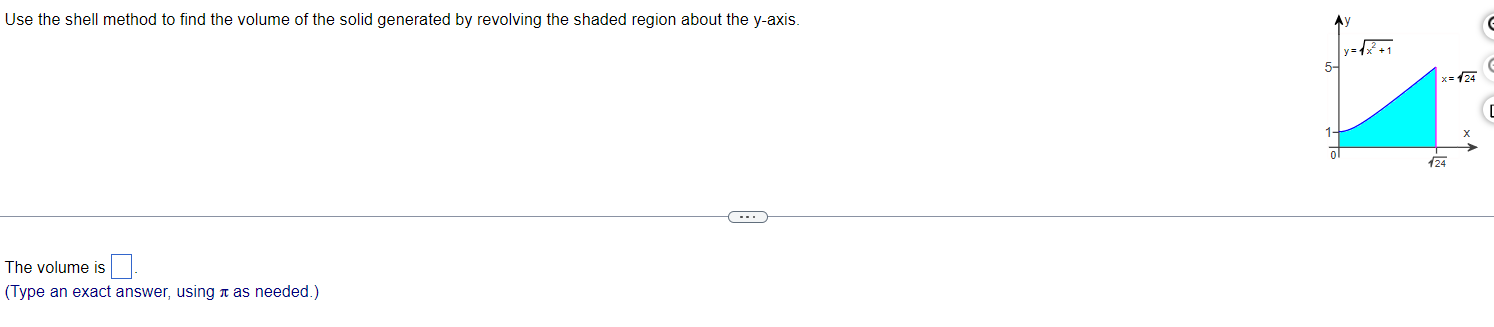 Solved The volume is (Type an exact answer, using π as | Chegg.com