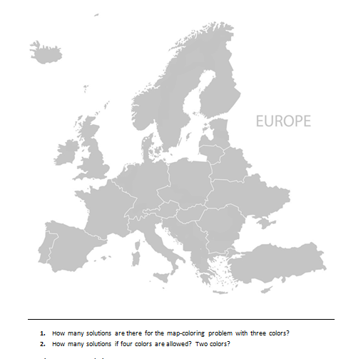 Solved 1. How many solutions are there for the map-coloring | Chegg.com