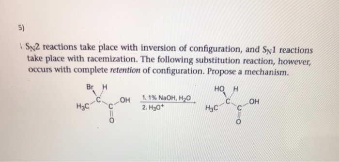 Solved 5) S2 reactions take place with inversion of | Chegg.com