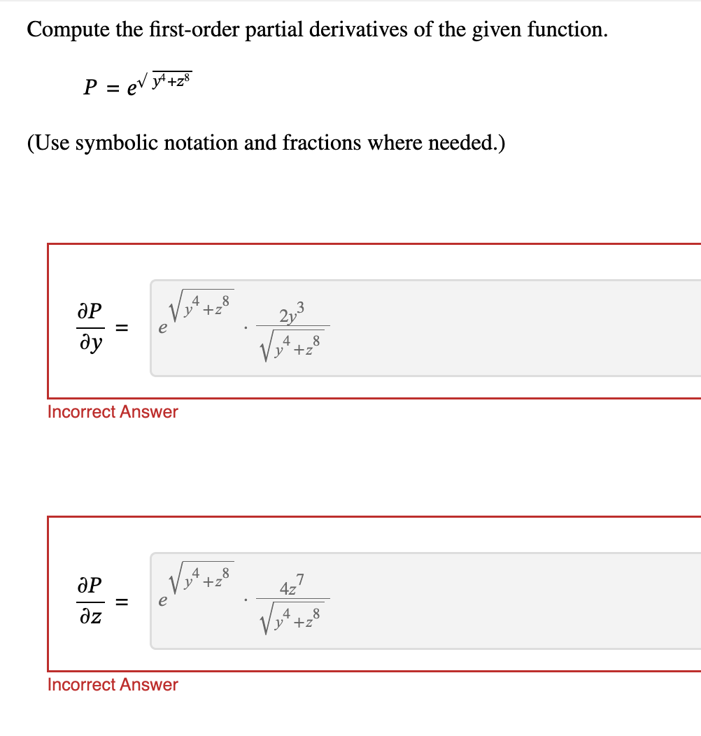 Solved Compute the first-order partial derivatives of ﻿the | Chegg.com