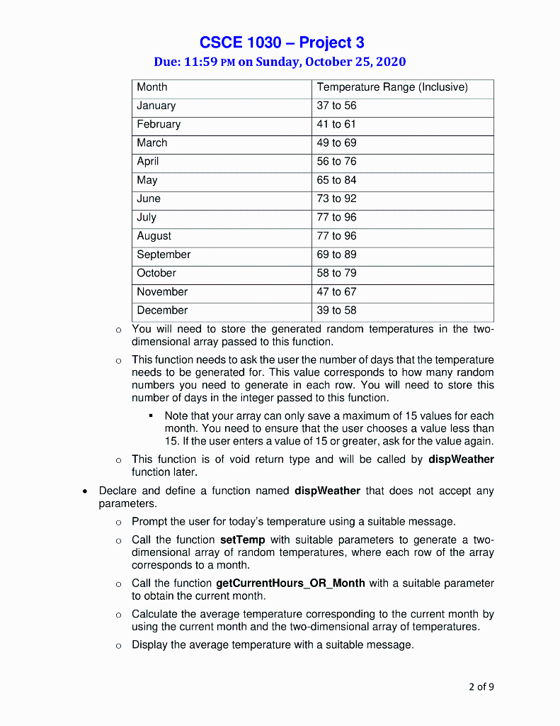 . CSCE 1030 – Project 3 Due: 11:59 PM on Sunday, | Chegg.com