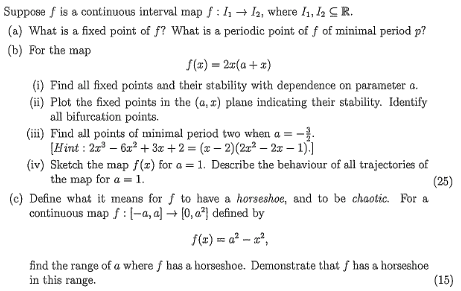 Solved Suppose f is a continuous interval map f: 1; +12, | Chegg.com