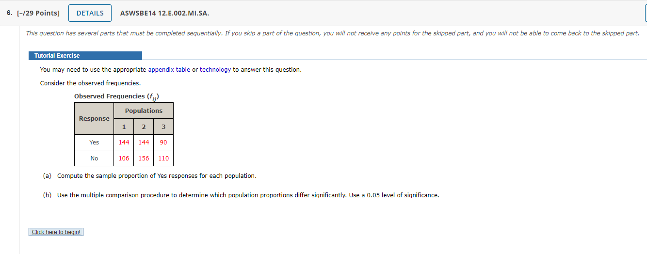 Solved 6. (-/29 Points] DETAILS ASWSBE14 12.E.002.MI.SA. | Chegg.com