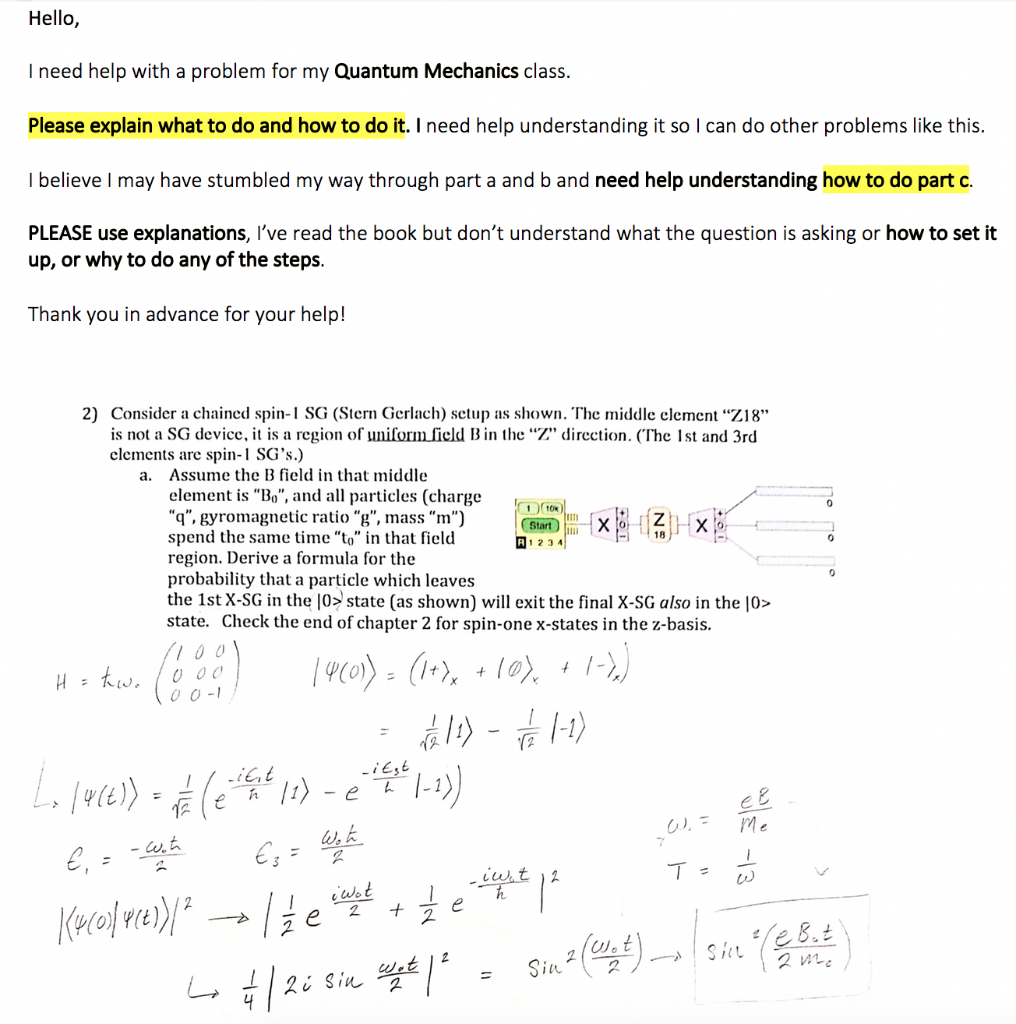 Hello, I need help with a problem for my Quantum | Chegg.com