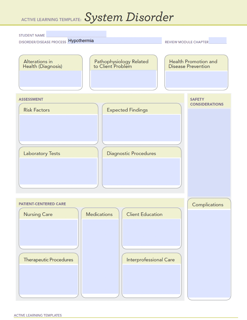 Solved System Disorder ACTIVE LEARNING TEMPLATE: STUDENT | Chegg.com