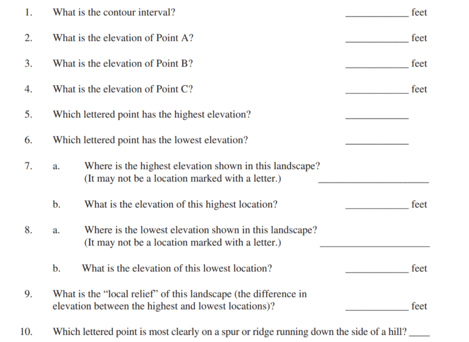14. A closed contour line between two other contours | Chegg.com