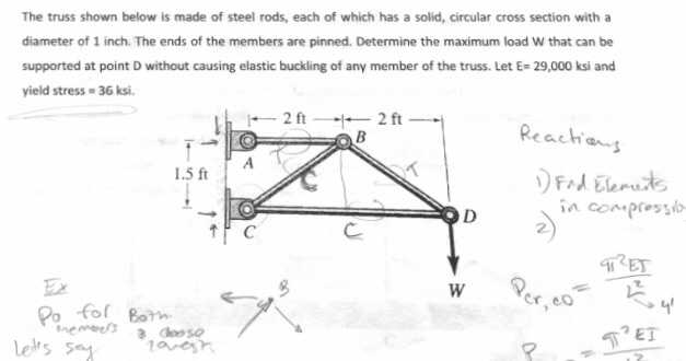 Solved The truss shown below is made of steel rods, each of | Chegg.com