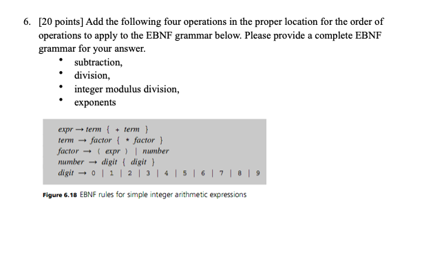 6. [20 points) Add the following four operations in | Chegg.com