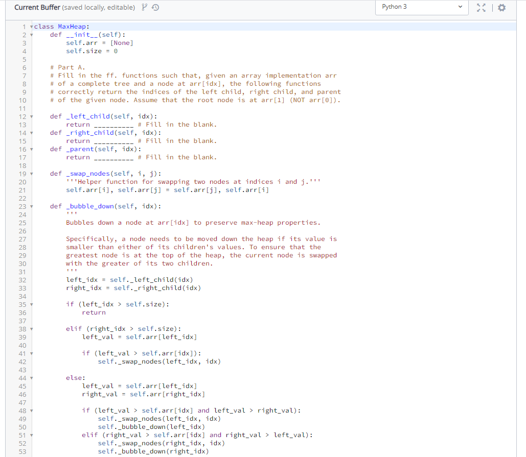 Solved This activity is about Max Heap Implementation. | Chegg.com