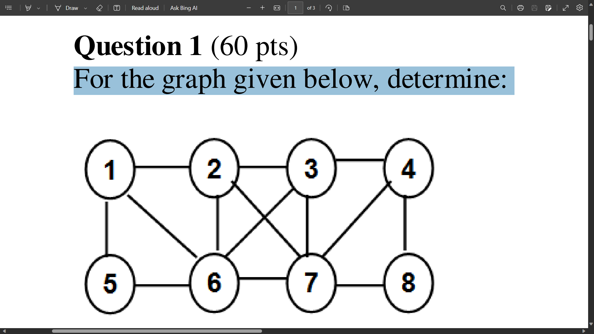 Solved For The Graph Given Below Determine 1 The Maximal 