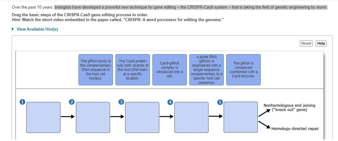 Solved Over the past 10 years, biologists have developed a | Chegg.com