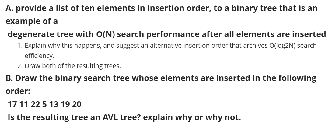 Solved 5)A: Provide a list of ten elements in insertion | Chegg.com