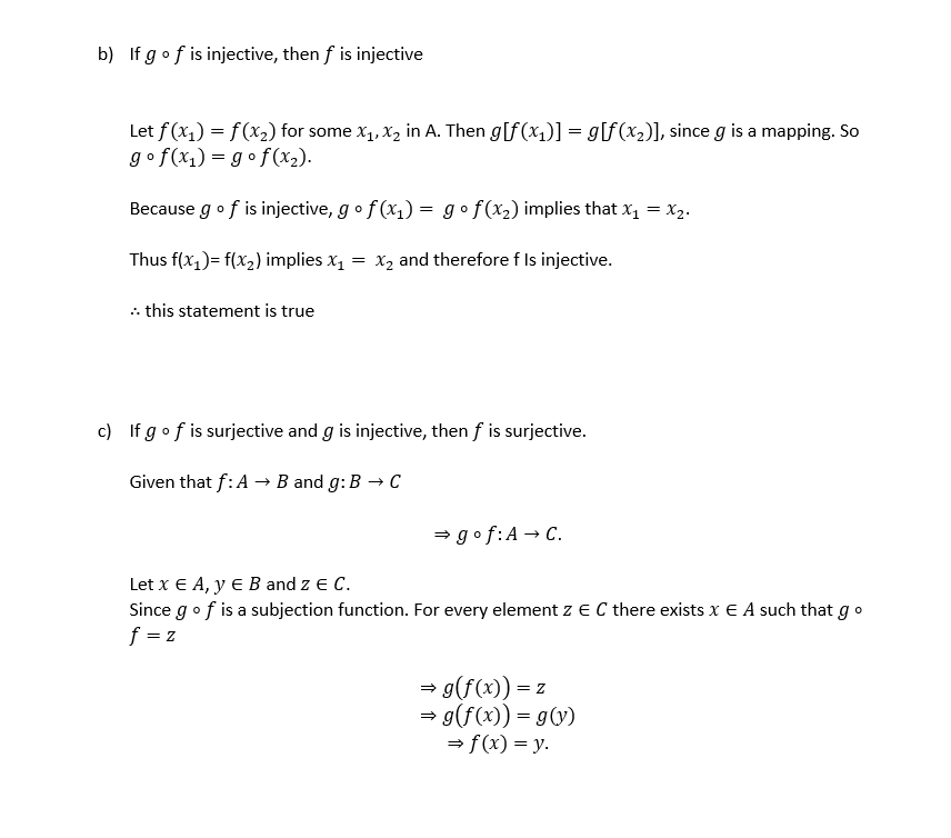 Solved Question 3 consider the two functions. f: A + B and | Chegg.com