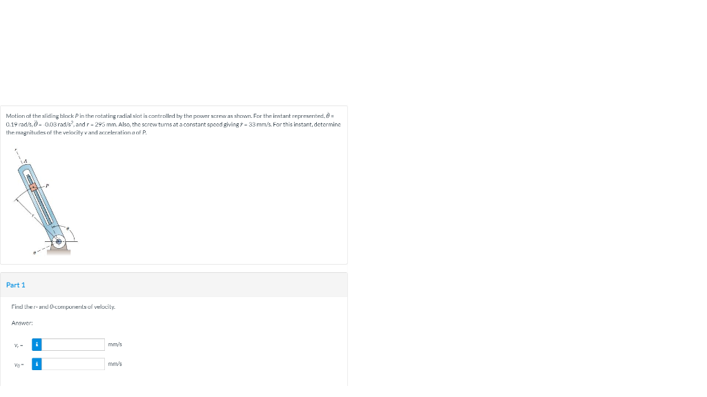 Solved Motion of the sliding block P in the rotating radial | Chegg.com
