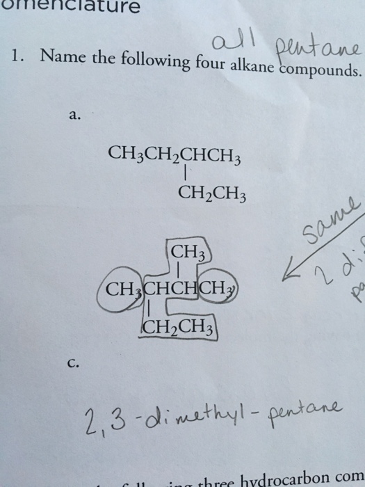 Solved Name the following four alkane compounds. | Chegg.com