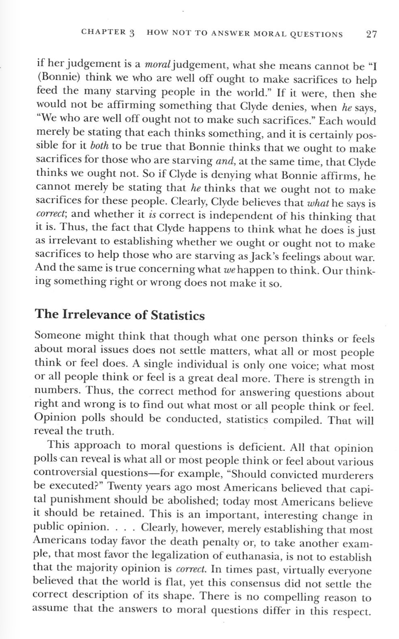 Solved In the essays, "How Not to Answer Moral Questions" | Chegg.com