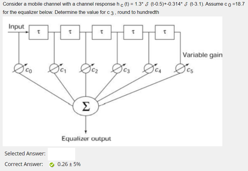 Solved Consider a mobile channel with a channel response | Chegg.com