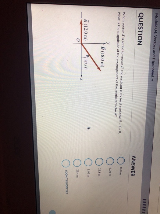 Solved Module 04: Vectors and Trigonometry QUESTION ANSWER | Chegg.com