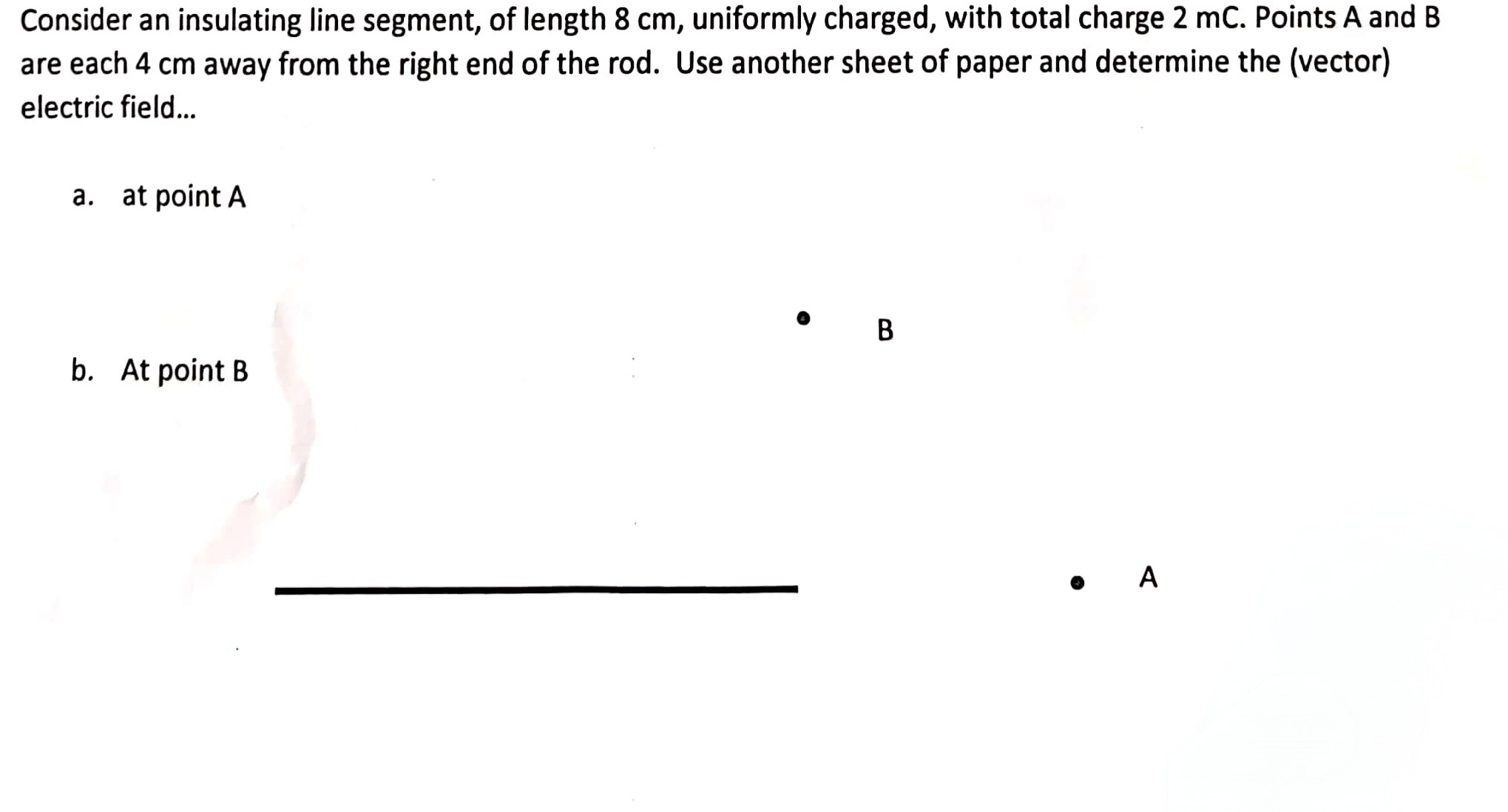 Solved Consider an insulating line segment, of length 8cm, | Chegg.com