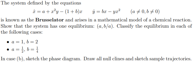 Solved The system defined by the equations | Chegg.com