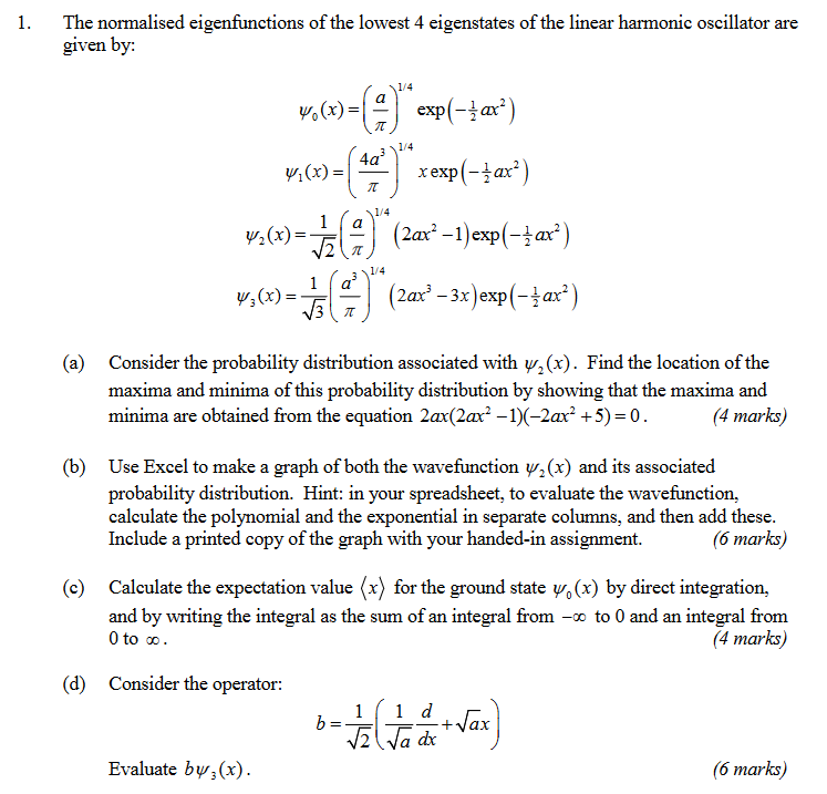Solved The normalised eigenfunctions of the lowest 4 | Chegg.com
