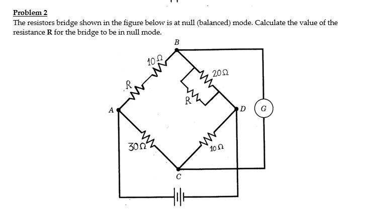 Solved The resistors bridge shown in the figure below is at | Chegg.com