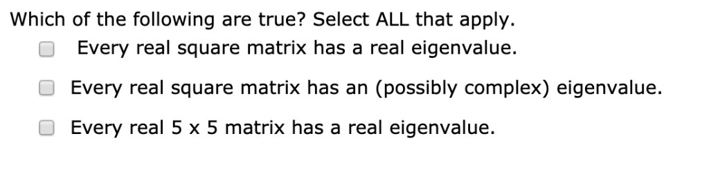 Solved Which of the following are true? Select ALL that | Chegg.com