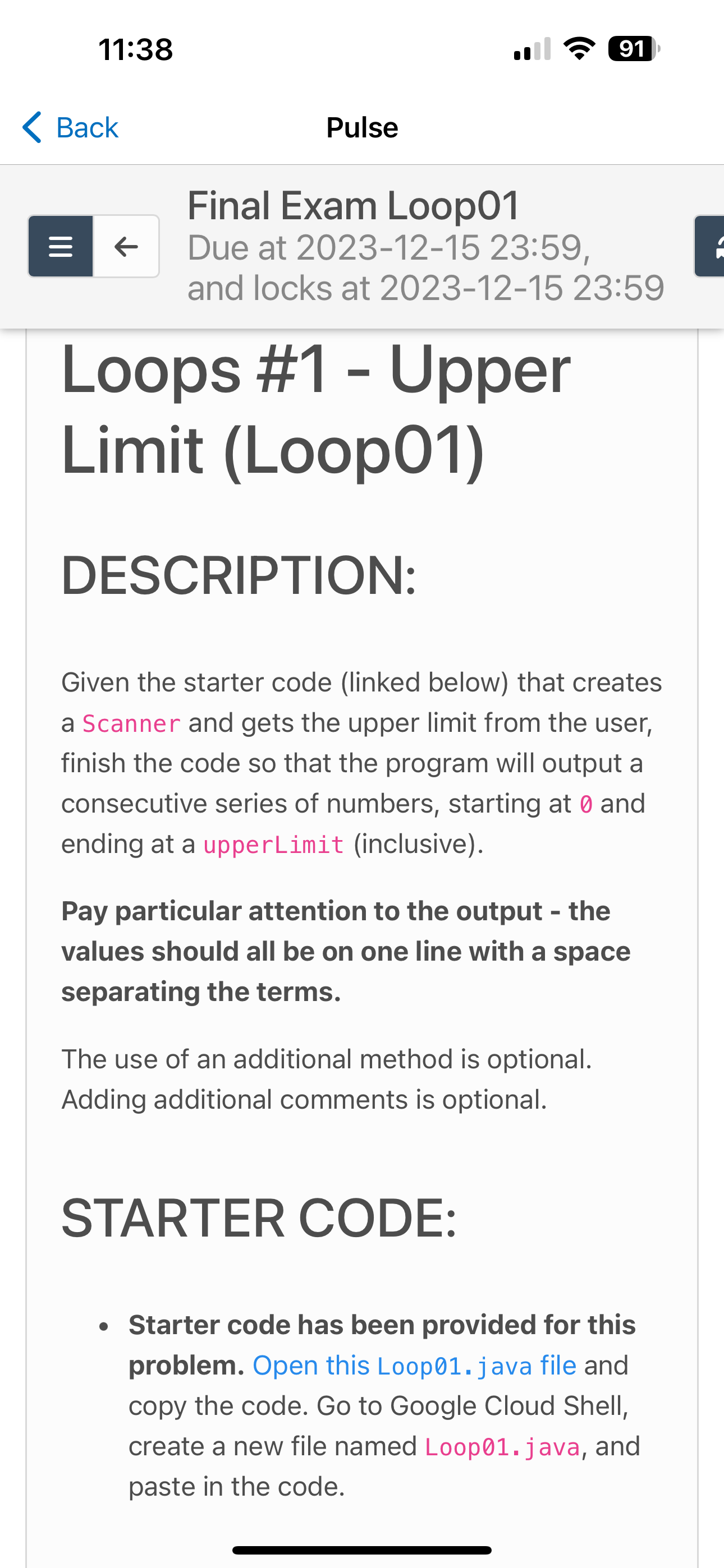 Solved Loops #1 - ﻿UpperLimit (Loop01)DESCRIPTION:Given the | Chegg.com