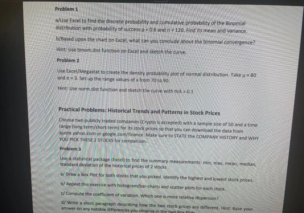 Solved a/Use Excel to find the discrete probability and | Chegg.com