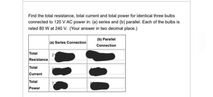 Solved Find the total resistance, total current and total | Chegg.com
