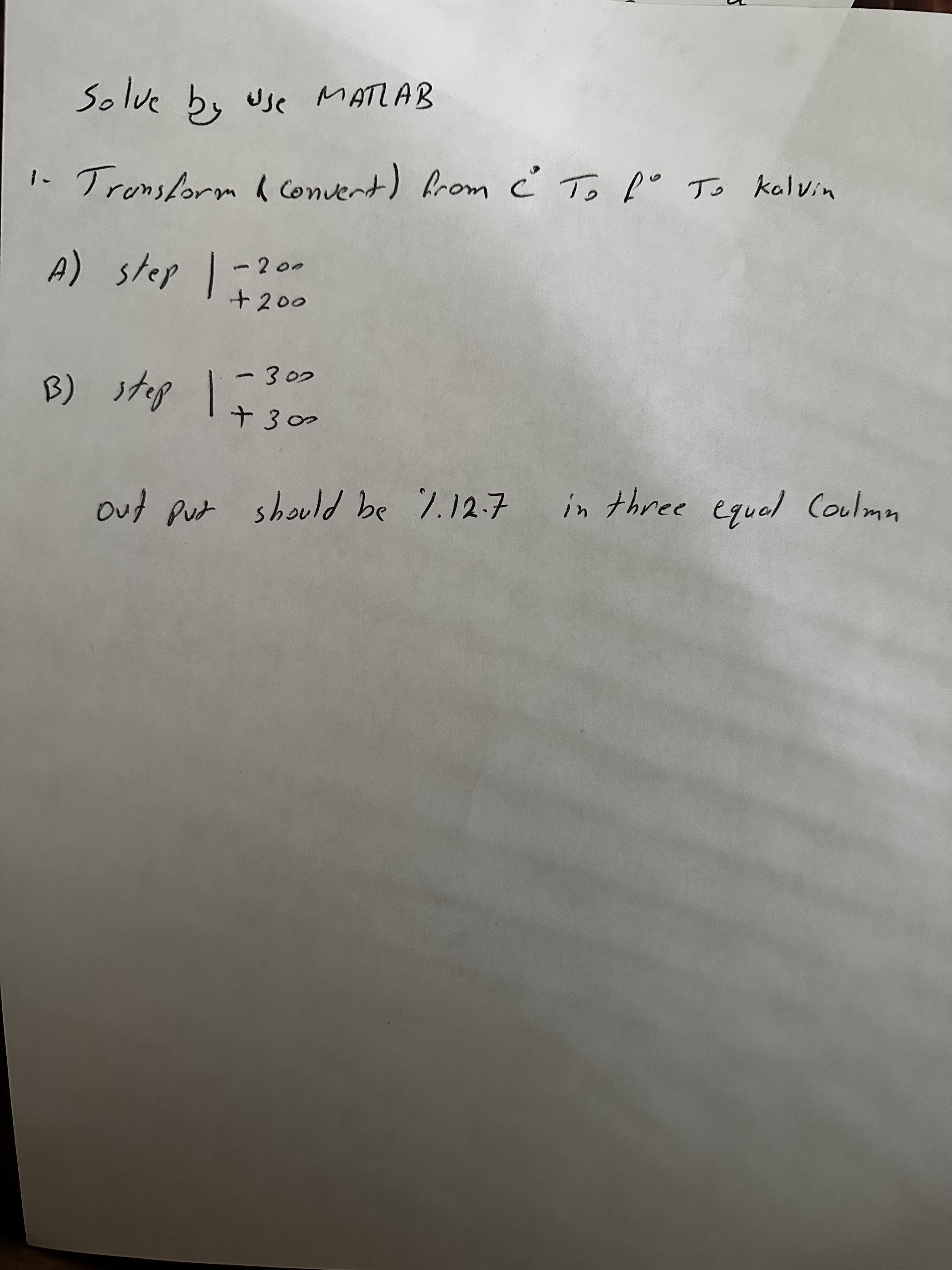 Solved Solve by use MATLAB 1. Tronsform (convert) from | Chegg.com