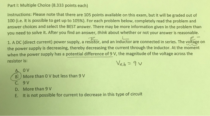 Solved Part l: Multiple Choice (8.333 points each) | Chegg.com