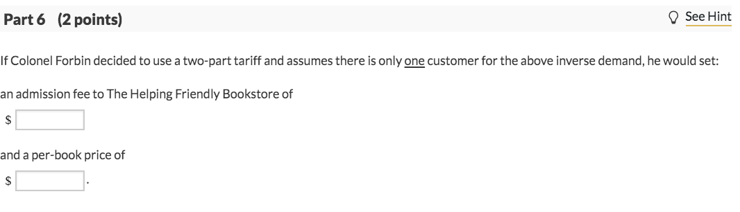 Solved Part 1 (1 point) See Hint Colonel Forbin is about to | Chegg.com