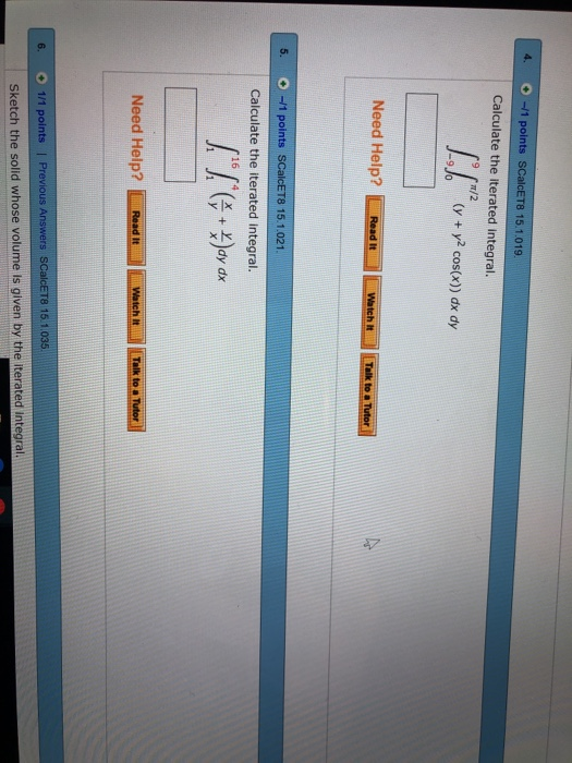 Solved 4、 (+ -11 points scalcET8 15.1.019 Calculate the | Chegg.com Solved 4、 (+ -11 points scalcET8 15.1.019 Calculate the | Chegg.com