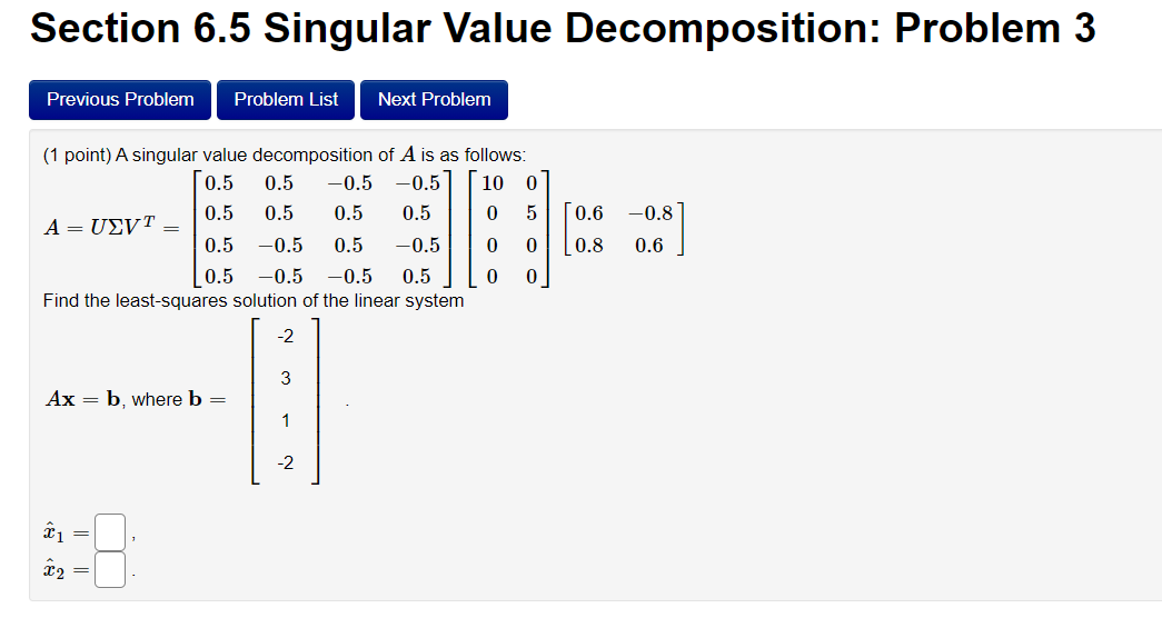 Solved Section 65 Singular Value Decomposition Problem 3 4472