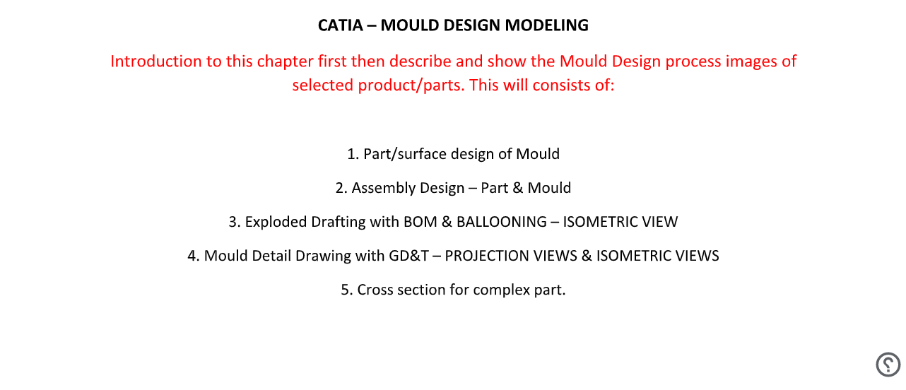 CATIA-MOULD DESIGN MODELING Introduction to this | Chegg.com