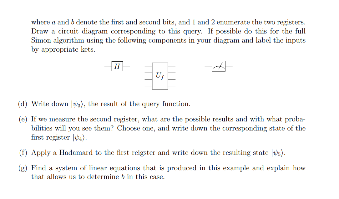 where ∣x n and ∣y m are two registers. Simon's | Chegg.com