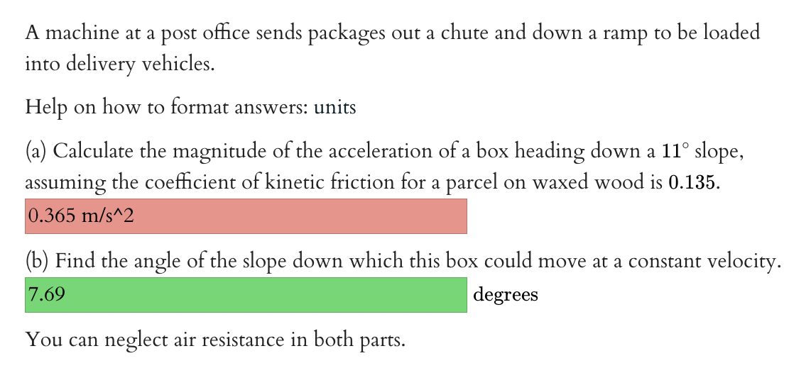 Solved A machine at a post office sends packages out a chute | Chegg.com