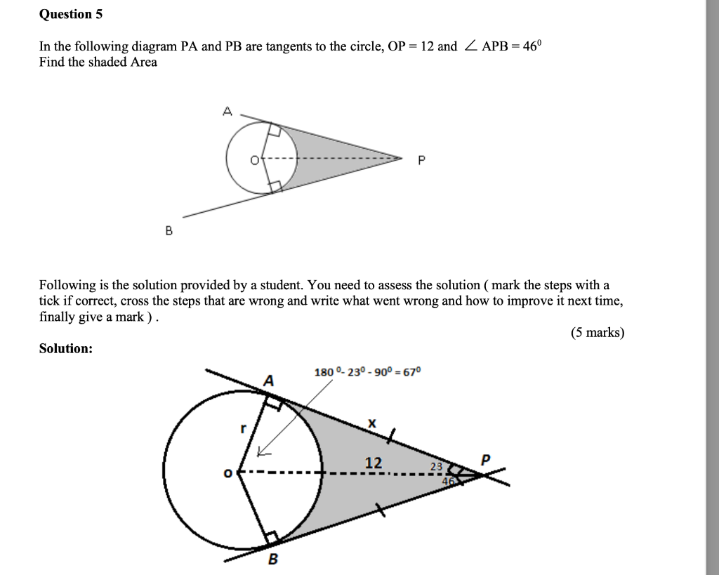 Solved In the following diagram PA and PB are tangents to | Chegg.com