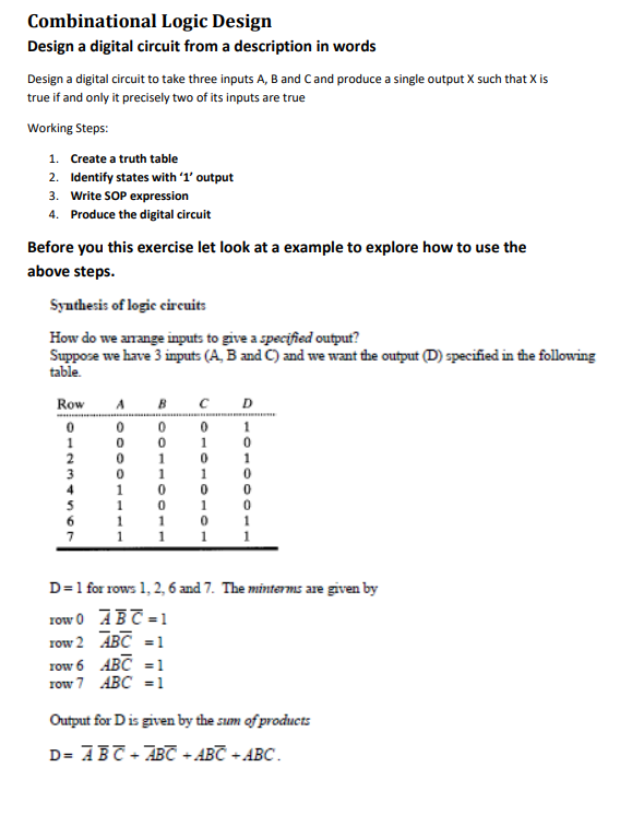 Solved DIGITAL ELECTRONICS - INTRODUCTION Your exercises are | Chegg.com
