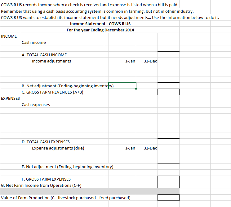 Solved COWS R US records income when a check is received and | Chegg.com