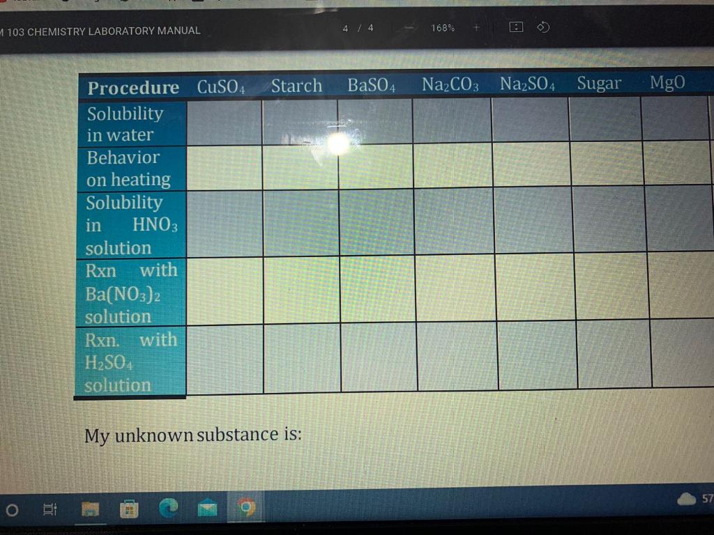 Solved this is an experment in the irst column you have to | Chegg.com