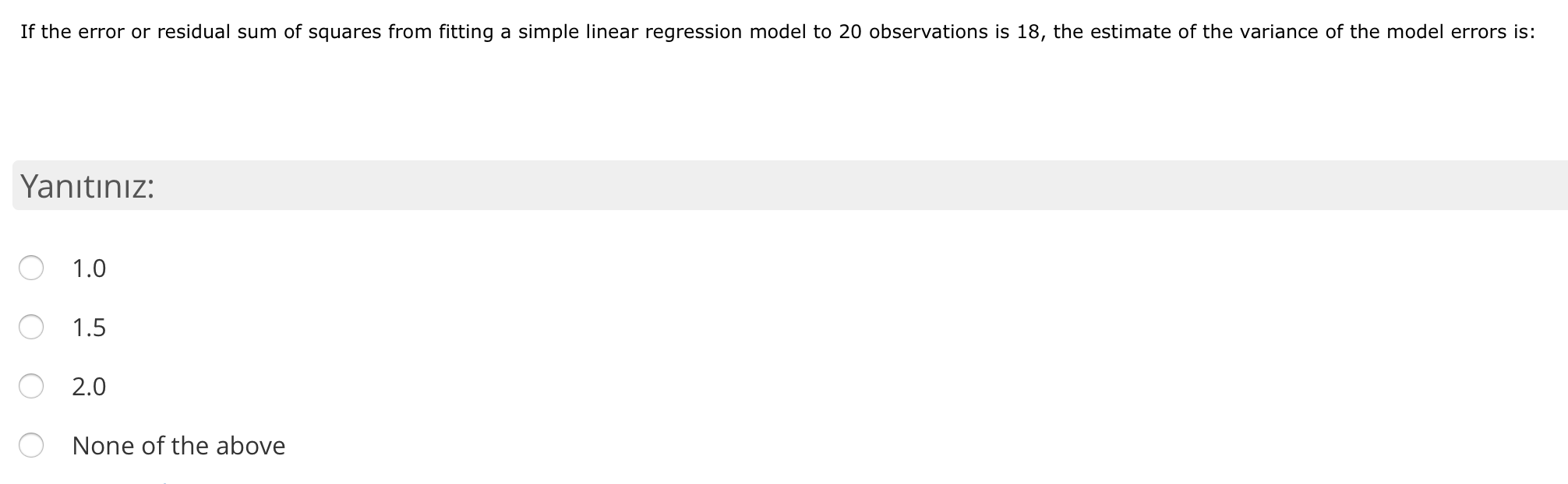 Solved If the error or residual sum of squares from fitting | Chegg.com