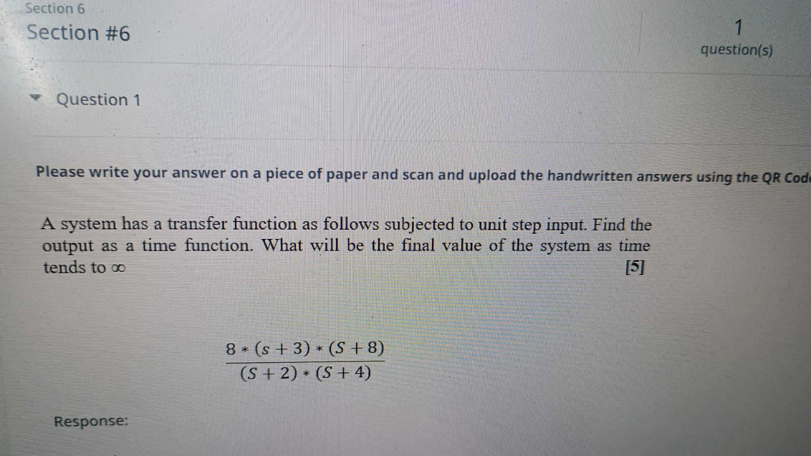 Section #6Question 1Please write your answer on a | Chegg.com